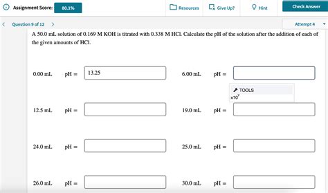 Solved 0 Assignment Score 801 Resources Give Up Hint