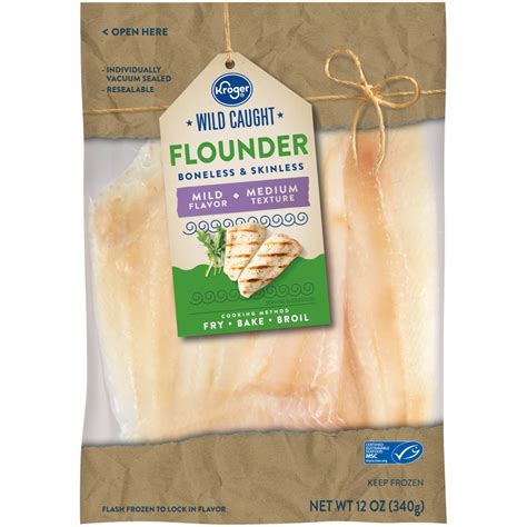 Kroger® Wild Caught Flounder Fillets Frozen 12 Ounces Qfc
