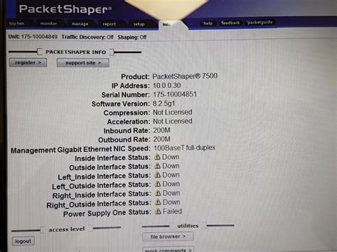 Packeteer Packetshaper 7500 Network Monitoring Device Ps7500 Ebay