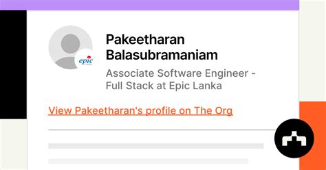 pakeetharan balasubramaniam associate software engineer full stack at epic lanka the org