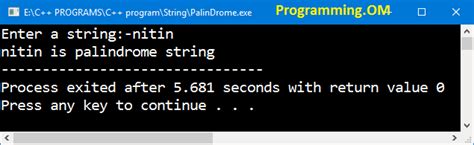 Program In C To Check A Given String Is Palindrome Or Not