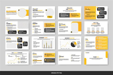 Vector Business Powerpoint Presentation Slides Template Green Color Design Minimalist Business