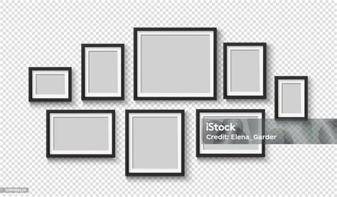 블랙 블랭크 사진 프레임 세트입니다 벽에 벡터 빈 그림 정사각형 및 직사각형 아트 갤러리 포스터 0명에 대한 스톡 벡터 아트 및 기타 이미지 Istock