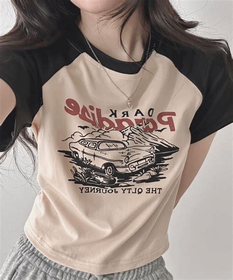 당일🚀 실물보장마른핏 빈티지 나그랑 유니크 힙 세미 크롭 반팔 티셔츠 여름 반팔티 학생 대학생 캠퍼스 직장인 여행 수학여행 졸업 개강 방학 여신 공주 데일리 데이트