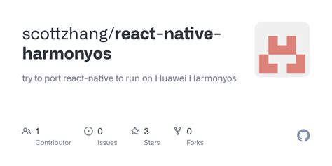 React Native Harmonyos Readme Md At Main Scottzhang React Native Harmonyos Github