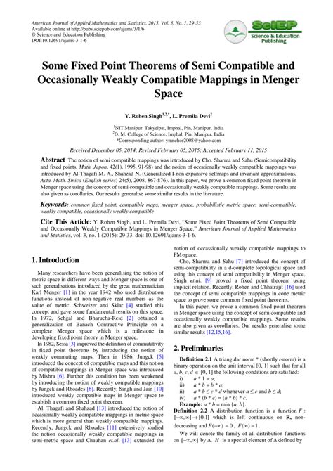 Pdf Some Fixed Point Theorems Of Semi Compatible And Occasionally