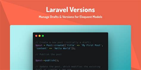 laravel versions manage drafts and versions for eloquent models made