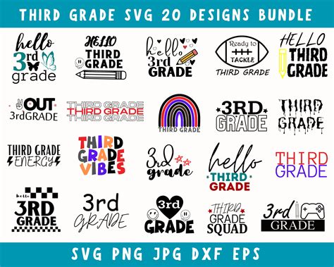 3rd Grade Svg Third Grade Png 3rd Grade Clipart 3rd Grade Third