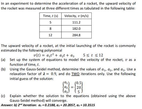 Solved In An Experiment To Determine The Acceleration Of A Chegg