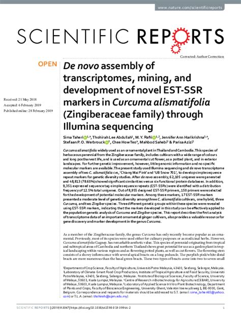 Pdf De Novo Assembly Of Transcriptomes Mining And Development Of