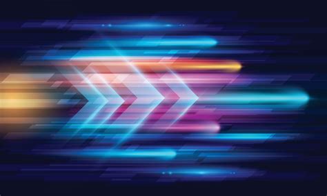 Modern Abstract High Speed Movement Colorful Dynamic Arrows Motion On Blue Background Movement