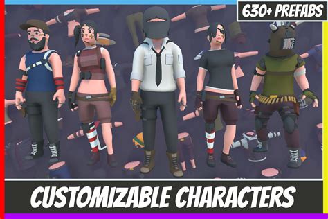 Customizable 3d Survival Characters Vol 1 3d Humanoids Unity Asset Store
