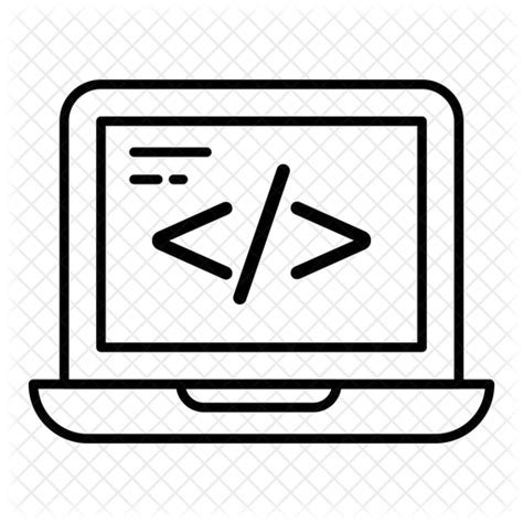 Custom Coding Icon Download In Line Style