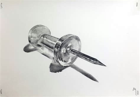 압정 소묘 기초디자인 개체표현 극사실 입시미술 수채화 그림 디자인 Drawing Art Sketch Design Realism Hyperrealism 제품 스케지 연필