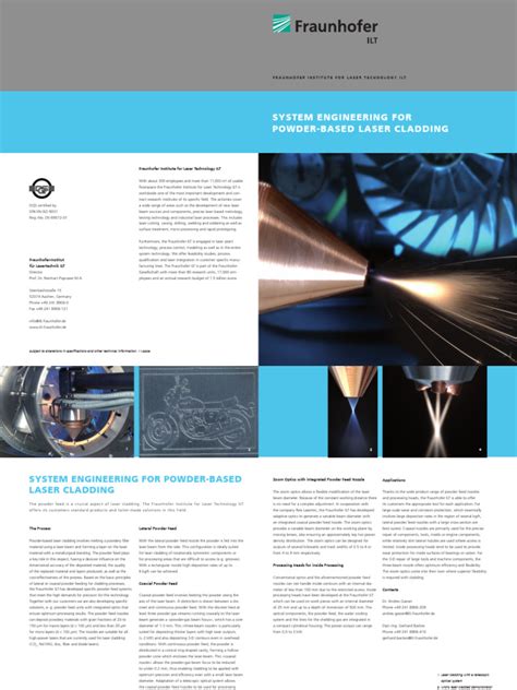 System Engineering For Powder Based Laser Cladding Fraunhofer Ilt Germany 2013 Pdf Laser