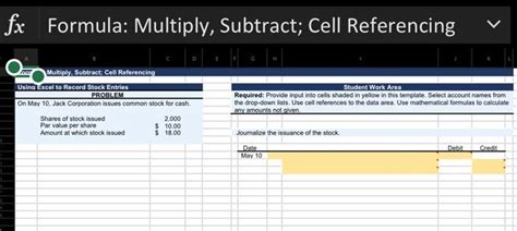 Solved Fx Formula Multiply Subtract Cell Referencing O