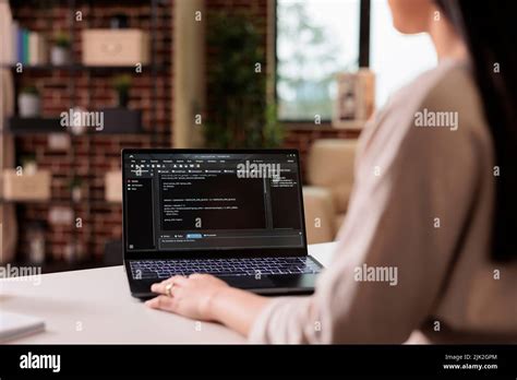 Software Developer Learning New Program Code On Terminal Window Using