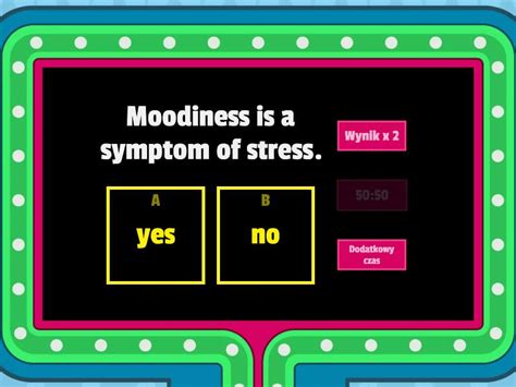 Managing Stress Quiz Gameshow Quiz