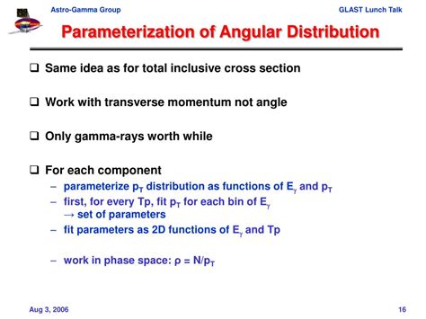Ppt Angular Distribution Of Gamma Rays From Up To Date P P
