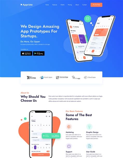 Apprista Creative App Landing Html Template Site Templates Landing Page Templates Ft Html