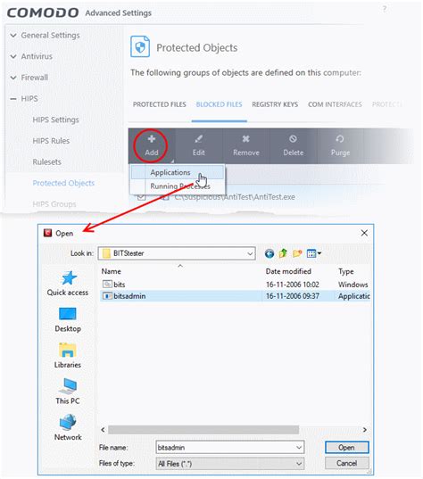 Blocked Files PC Files Network Access Internet Protection Internet Security