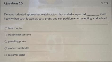 Solved Demand Oriented Approaches Weigh Factors That