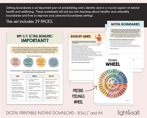 Free Boundaries Self Assessment Worksheet Download Free Boundaries