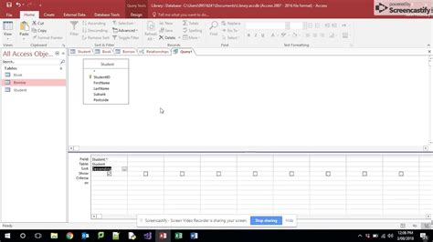 microsoft access query 1