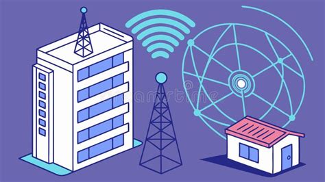 Telecom Tower And City Communication And Technology Infrastructure Vector Design Generative Ai