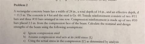 solved problem 2 a rectangular concrete beam has a width of