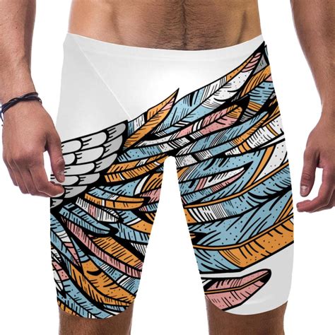 Ownsummer Wing Pattern Mens Polyester Board Shorts Swim Trunks Swim Shorts Jammers Swimming