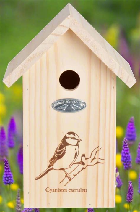Bird House Wooden ~ Blue Tits Crested Tit Marsh Tits Seed