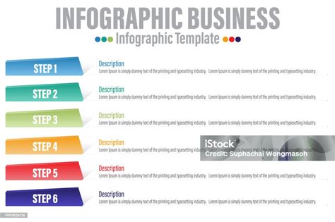 6단계 단계 로드맵 옵션 이정표 타임라인 프로세스 또는 워크플로가 포함된 6개의 옵션 종이 메모 모양 요소 비즈니스 데이터 시각화 프레젠테이션을 위한 창의적인 단계 인포