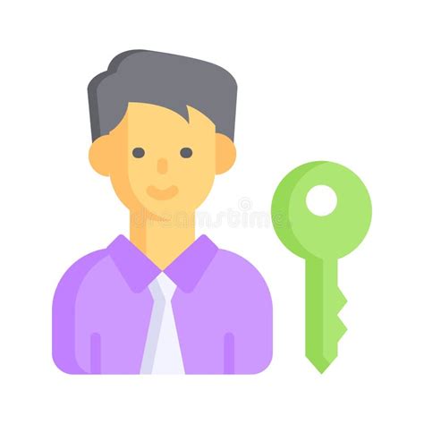 Key Icon With Person Representing Access Or Permissions Stock Vector Illustration Of Entry