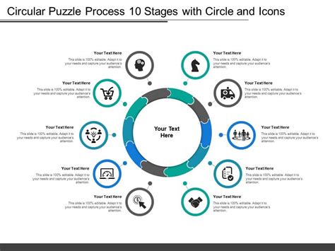 Circular Puzzle Process Stages With Circle And Icons Presentation PowerPoint Images