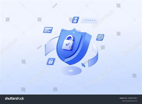 Data Protection Cybersecurity Privacy 3d Shield Stock Vector Royalty Free 2569878261