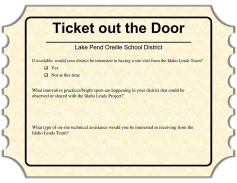 Free Printable Exit Ticket Templates PDF Word Examples