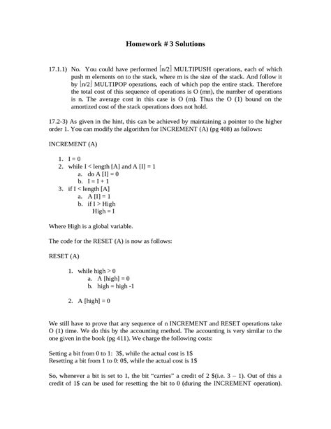 Analysis Of Algorithms Homework 3 Solutions Csci 570 Assignments Computer Science Docsity