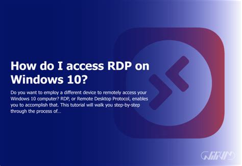 How Do I Access RDP On Windows 10