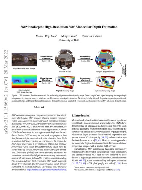 360monodepth high resolution 360 monocular depth estimation pdf