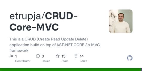 GitHub Etrupja CRUD Core MVC This Is A CRUD Create Read Update Delete Application Build On