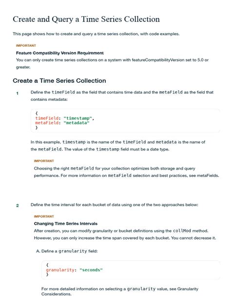 Create And Query A Time Series Collection Mongodb Manual V80 Pdf Mongo Db Metadata