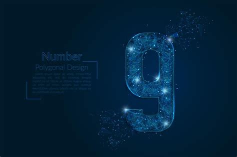 Premium Vector Abstract Isolated Blue Image Of A Number Nine Polygonal Illustration Looks Like