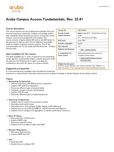 Access Campus Fundamentals Rev 22 41 Pdf Computer Network Wireless Lan