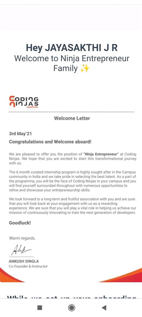 jayasakthi j r on linkedin codingninjas entrepreneurship