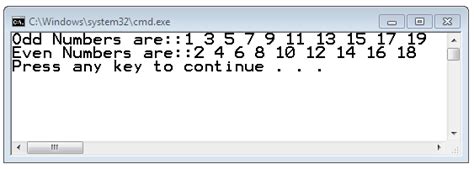 Write A Program In Java To Print Even And Odd Number Using Two