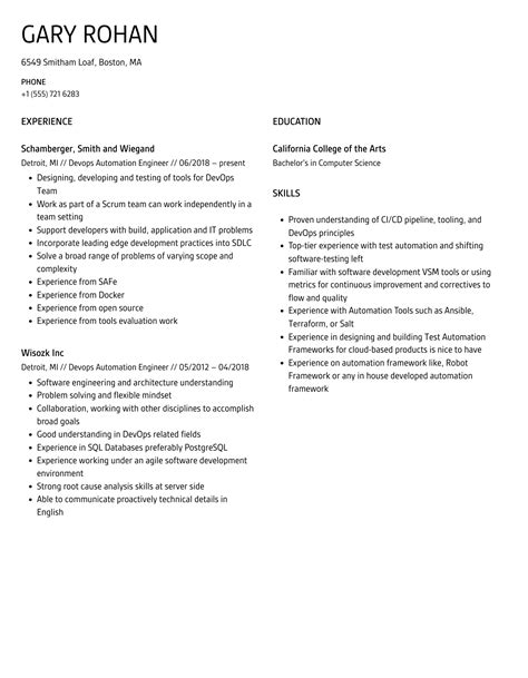 Devops Automation Engineer Resume Samples Velvet Jobs