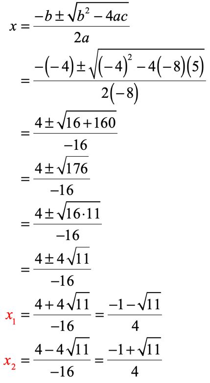Quadratic Equation Using Almighty Formula Tessshebaylo