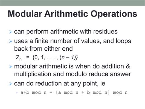 Modular Arithmetic PPTX Computing Technology Computing