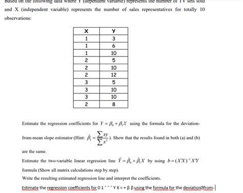 Solved And X Independent Variable ﻿represents The Number